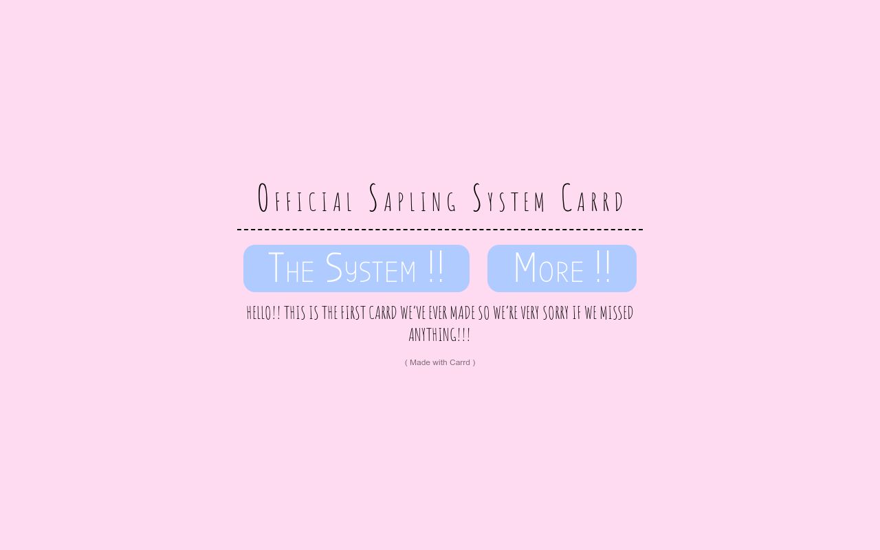 Sapling System Carrd